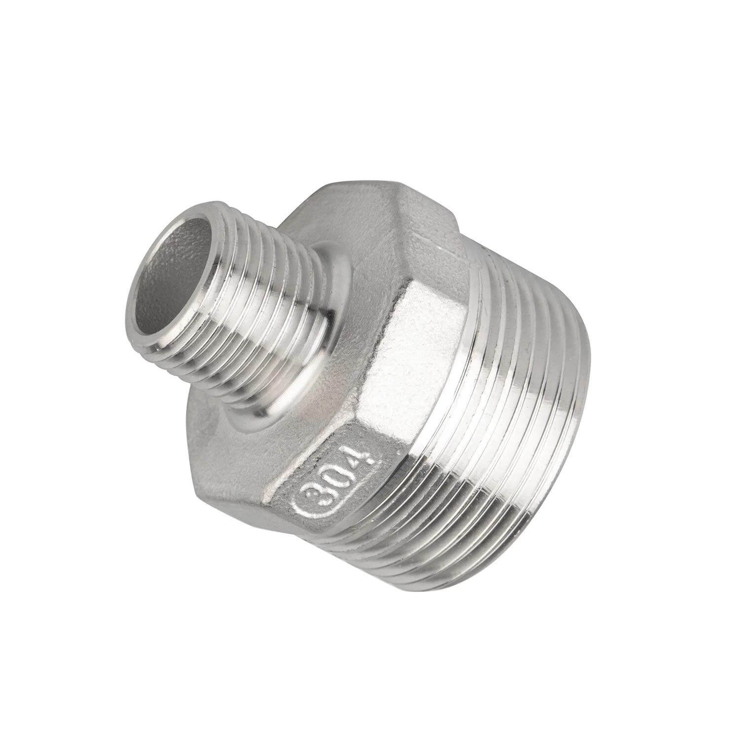 Pipe Fittings 304 316L BSPT NPT 2" Male Reducing Hex Nipple - Wenzhou Wenzhe Valve Fittings Co ...